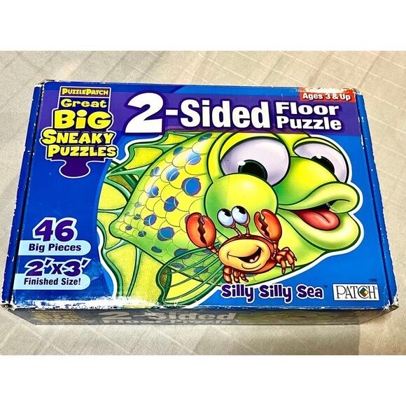 Patch | Toys | 2 Sided Silly Silly Sea Floor Puzzle 46 Pcs 3ft X Play ...